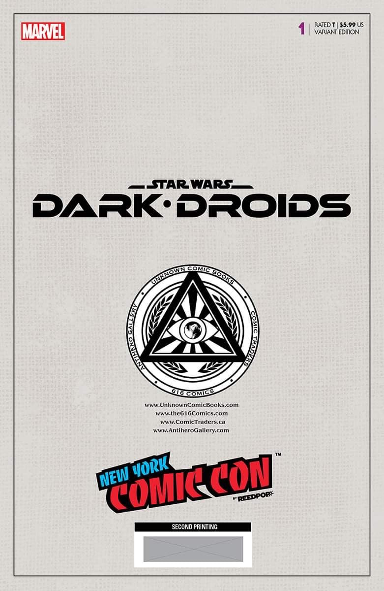 STAR WARS DARK DROIDS #1 2ND PTG CAMUNCOLI NYCC AHSOKA Virgin Variant ...