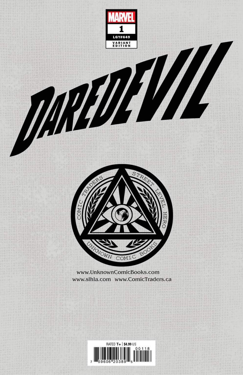 DAREDEVIL #1 TONY DANIEL Unknown 616 Comics Exclusive Virgin Variant ...
